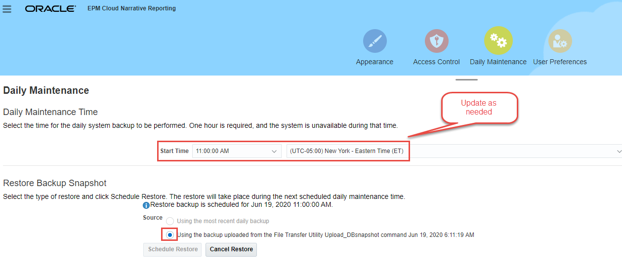 Narrative Reporting Snapshot Upload & Restore – Random EPM Notes