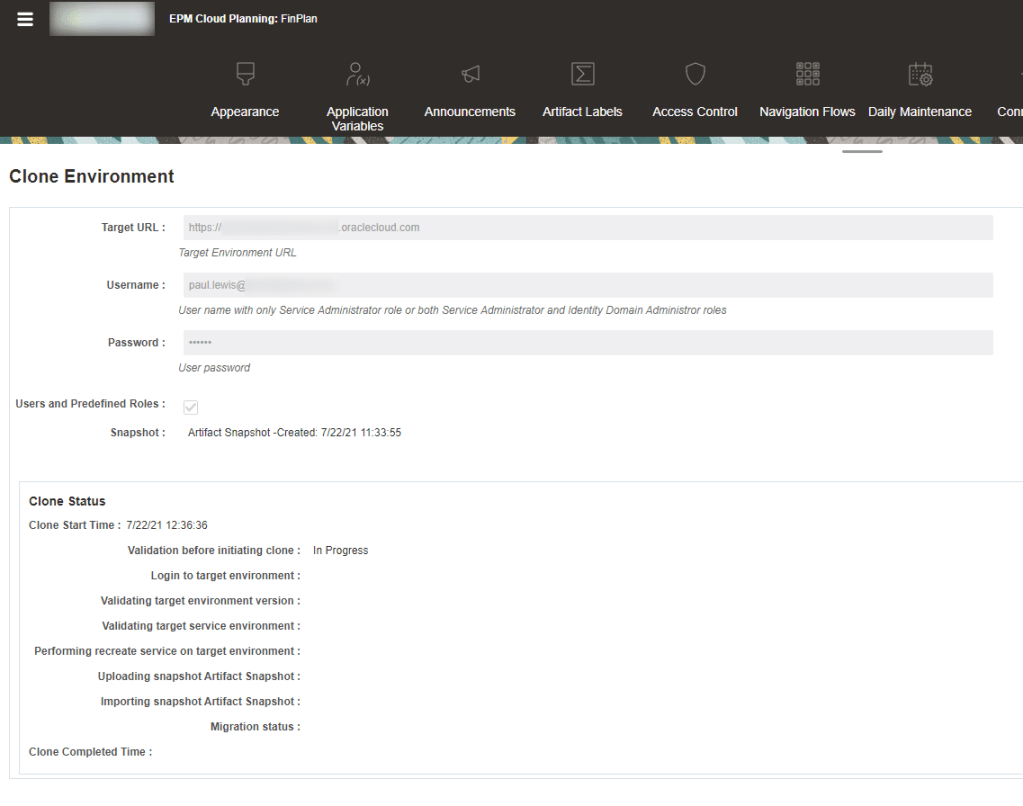 Migration with Clone Environment – Random EPM Notes