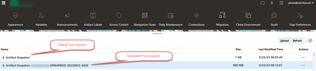 Snapshot vs Snapshot – Random EPM Notes
