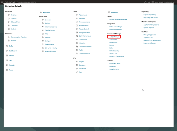 Ad Hoc Action Menu – Random EPM Notes