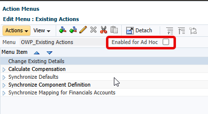 Ad Hoc Action Menu – Random EPM Notes